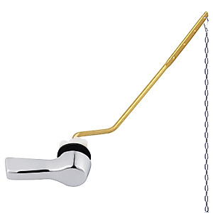 Hygie Rinse Universal Side Mount Toilet Handle Lever Flush Replacement, Toilet Handle with Stainless Steel Flapper Chains, Toilet Repair Kit, Chrome Finish