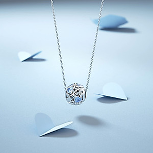 DALARAN March Birthstone Charms for Pandora Charms Bracelet 925 Sterling Silver Birthday Mother's Day Chrismas Jewelry Present for Women