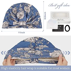 FADACHY Silk Bonnet for Sleeping Women, 4 Pieces Satin Lined Sleep Cap Double-Layered, Sleep Satin Bonnet Hair Care, Night Silk Turban Hair Wrap