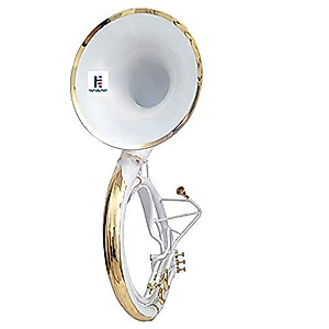 Brass Sousaphone Bb Big Bell Tubas White Brass Made King Size Tuba Mouth Piece with Carry Bag 25" Handmade Musical Instrument Gift