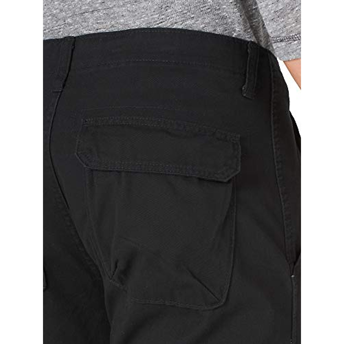 Wrangler Authentics Men's Premium Relaxed Fit Straight Leg Cargo Pant, Black, 34W X 30L
