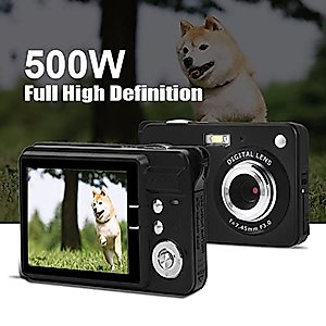 Nofaner Digital Camera, 8X Zoom Card Digital Camera 5 MP 2.7in LCD Display Maximum Support 32GB Memory Card Builtin Microphone Mini Digital Camera(Black)