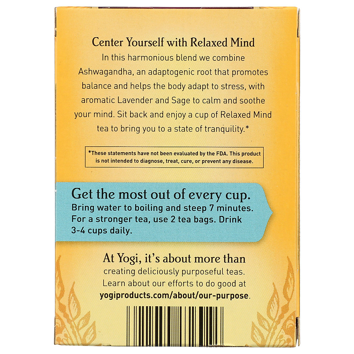 Yogi Tea, Relaxed Mind, 16 Count, Packaging May Vary