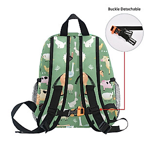 Glaphy Custom Kid's Name Backpack, Farm Animals Horse Cow Pig Green Toddler Backpack for Daycare Travel, Personalized Name Preschool Bookbags for Boys Girls