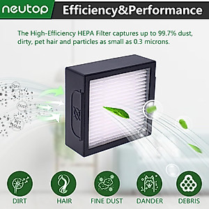 Neutop Filter Compatible with iRobot Roomba Combo j7+, Combo j9+, 10 Max, Robotic Vacuum and Mop Replacement Filter Parts, High-Effiency HEPA, 6-Pack