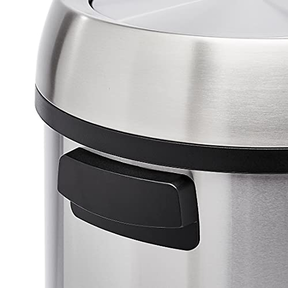 Amazon Basics Round Stainless Steel Trash Can with Swing lid - 65 Liter
