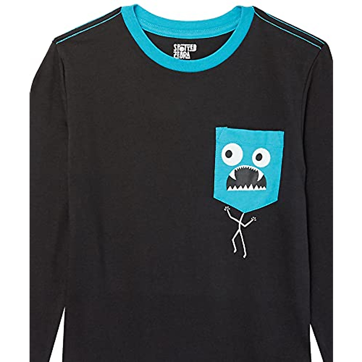 Amazon Essentials Boys' Long-Sleeve T-Shirts, Pack of 5, Monsters/Multicolor/Stripe, Medium