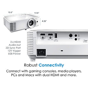 Optoma HD27E 1080p Home Cinema Projector with 3400 Lumens, Ideal for Indoor Or Outdoor Movies, Sports and Gaming