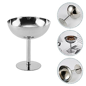 UPKOCH Containers for Fruit Ice Cream Cups Dessert Dish Stainless Steel Sundae Bowls Fruit Snack Candy Cup Appetizer Plates Serving Portion Cups Ramekin for Parties Parfait Trifle Taster