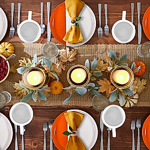 Ursword Novelty Half Glaze Ceramic Coffee Cup Set, 4 Pcs, 16oz, Microwave Safe Tableware, White-Orange