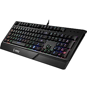 MSI Gaming Backlit RGB Dedicated Hotkeys Anti-Ghosting Water Resistant Gaming Keyboard (Vigor GK20 US)