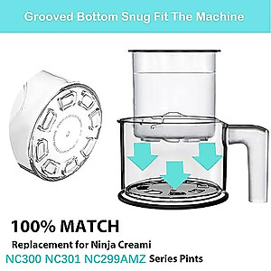 WHSSFINE Replacement Ice Creanm Pint Containers and Lids for Ninja Creami 16oz Cup Compatible with NC300 NC301 NC299AMZ Series Ice Cream Maker Leakproof Reusable Dishwasher Safe Set of 4