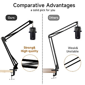 For Elgato Wave 3 Boom Arm, Mic stand Compatible with Elgato Wave 3 Microphone, Mic Stand Desk for Elgato Wave 3 for Broadcasting Recording Game by WIBOND