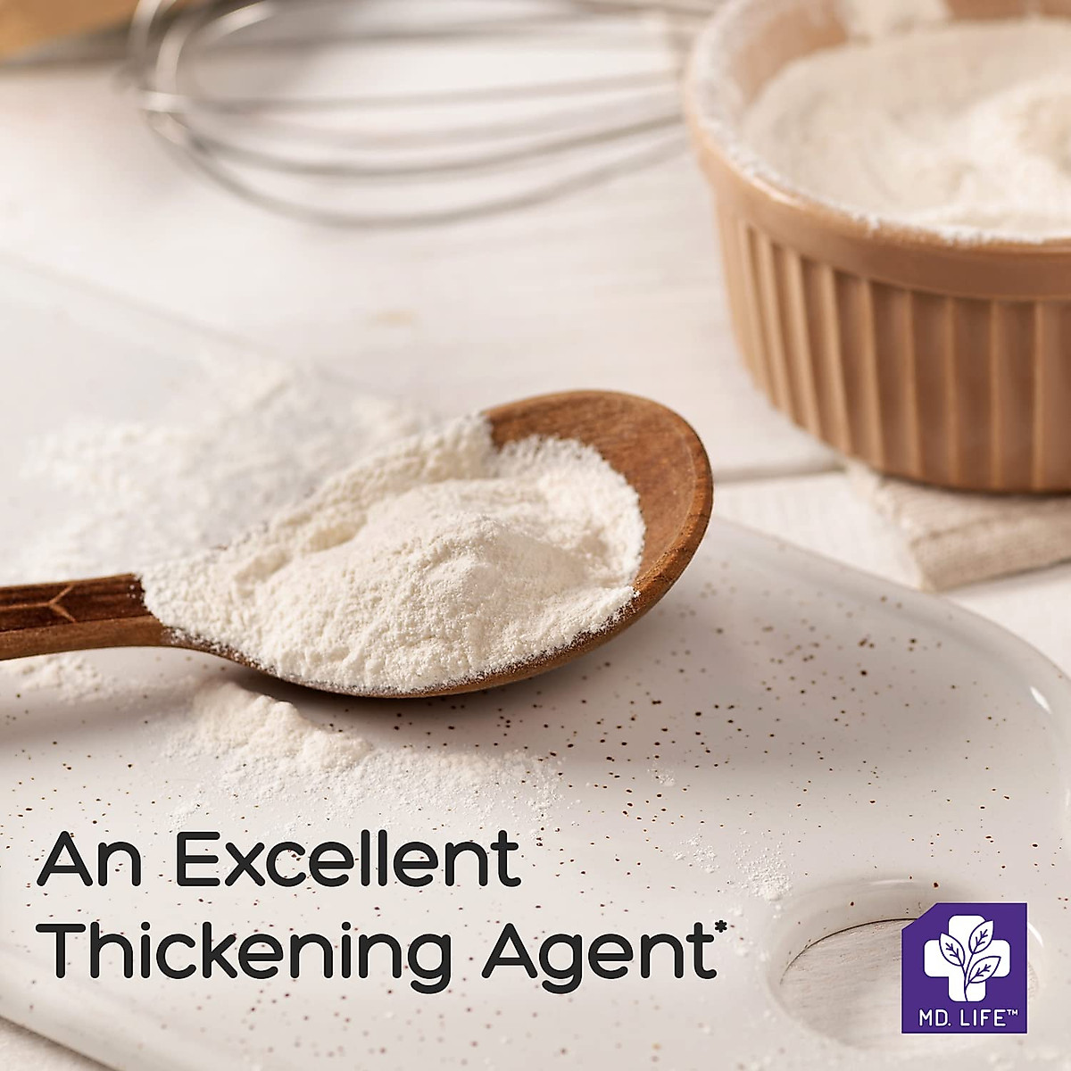 MD. Life Xanthan Gum for Baking Keto - 8oz – 100% Natural Xanthan Gum Powder - Keto Friendly & Gluten Free – Carb Free Xanthan Gum for Baking, Food Thickener & Ice Cream Stabilizer