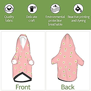 Small Pet Sweaters with Hat Summer-Pink-Daisy Cat Puppy Hoodie Pet Hooded Coat Large