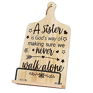 Sisters Gifts - Sister Gifts for Sister Cookbook Stand, Gifts for Sister Mothers Day, Rakhi Gift Birthday Gifts for Sister from Sister, Unique Foldable Chef Carved Folding Cooking Recipe Stands