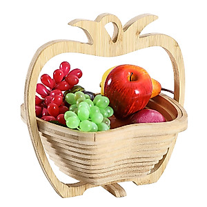 ZJX0769 Pineapple Fruit Foldable Basket in Healthy & Reusable Wooden Tray Gourmet Fruit Box Best Gift for Holiday Kitchen Party