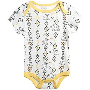 Disney Baby Boys 6 Pack Bodysuit -Mickey Mouse & Friends, Lion King, Winnie the Pooh Bear (Newborn/Infant), Size 6-9 Months, Lion King