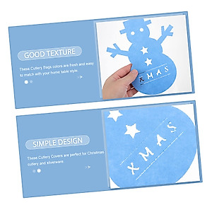 NOLITOY 32 Pcs Utensil Holder for Party New Year Cutlery Holder Silverware Holder for Party Xmas Silverware Holder Utensil Holders Utensil Pouch Blue Felt Cutlery Set Tableware Felt Cloth