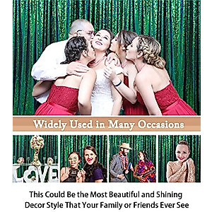 Sequin Backdrop 5FTx7FT Iridescent Green Sequin Backdrop Curtain Photo Backdrop 7FT Green Glitter Backdrop for Photography Wedding Backdrop Drapes Happy Birthday Backdrop Baby Shower Backdrop