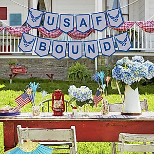 Military USAF Bound Banner,Air Force Bootcamp Banner For Military Recruits Air Force Farewell Party Welcome Ceremony Party,US Air Force Graduation Parties Retirement Party Decoration Supplies