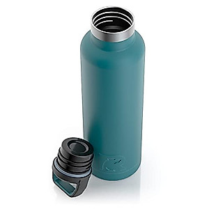 RTIC 20 oz Vacuum Insulated Water Bottle, Stainless Steel Metal, Double Wall, BPA Free, for Hot and Cold Drinks, Deep Harbor