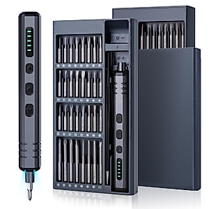 SHOWPIN Mini Electric Screwdriver Set: 70 in 1 Small Electronic Tool Kit Precision Power Screwdriver - 5 Torque Setting LED S2 Bits for Computer Laptop PC Repair