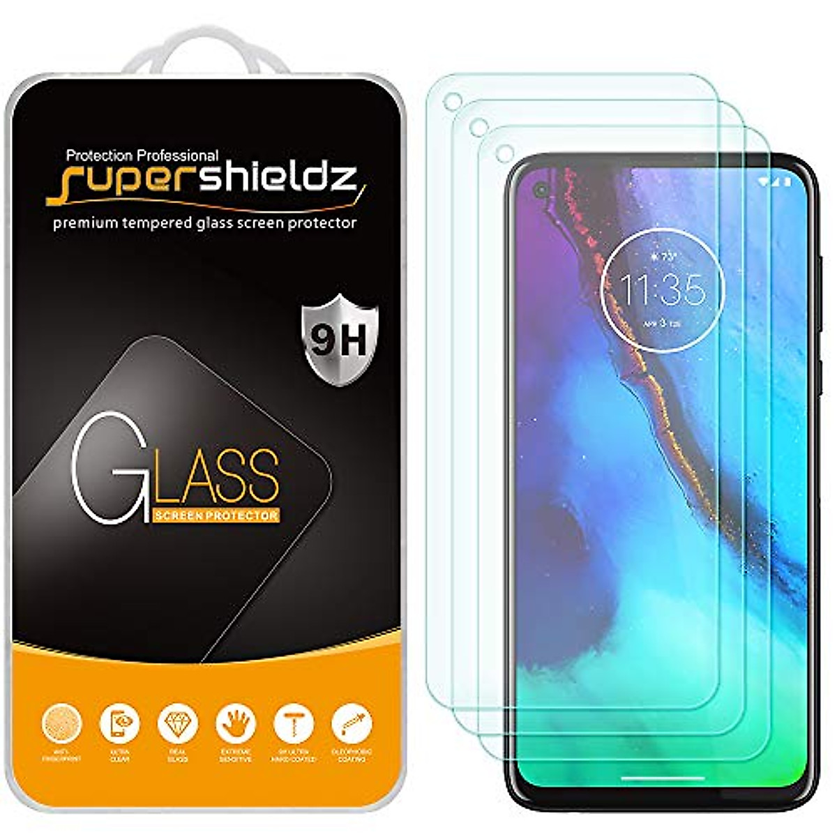 Supershieldz (3 Pack) Designed for Motorola Moto G Stylus (2020) Tempered Glass Screen Protector, Anti Scratch, Bubble Free