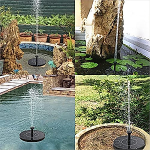 4 PCS Solar Fountain for Bird Bath, 1W Solar Bird Bath Fountain Pump with 4 Nozzles, Solar Powered Water Fountain Pump for Garden, Ponds, Pool, Fish Tank, Outdoor and Aquarium