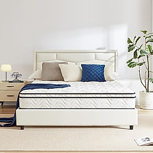 ONBRILL Queen Size Mattress, 10 Inch Hybrid Mattress with Gel Memory Foam,Non-Fiberglass, Medium Firm Soft and Comfort White Mattress,CertiPUR-US