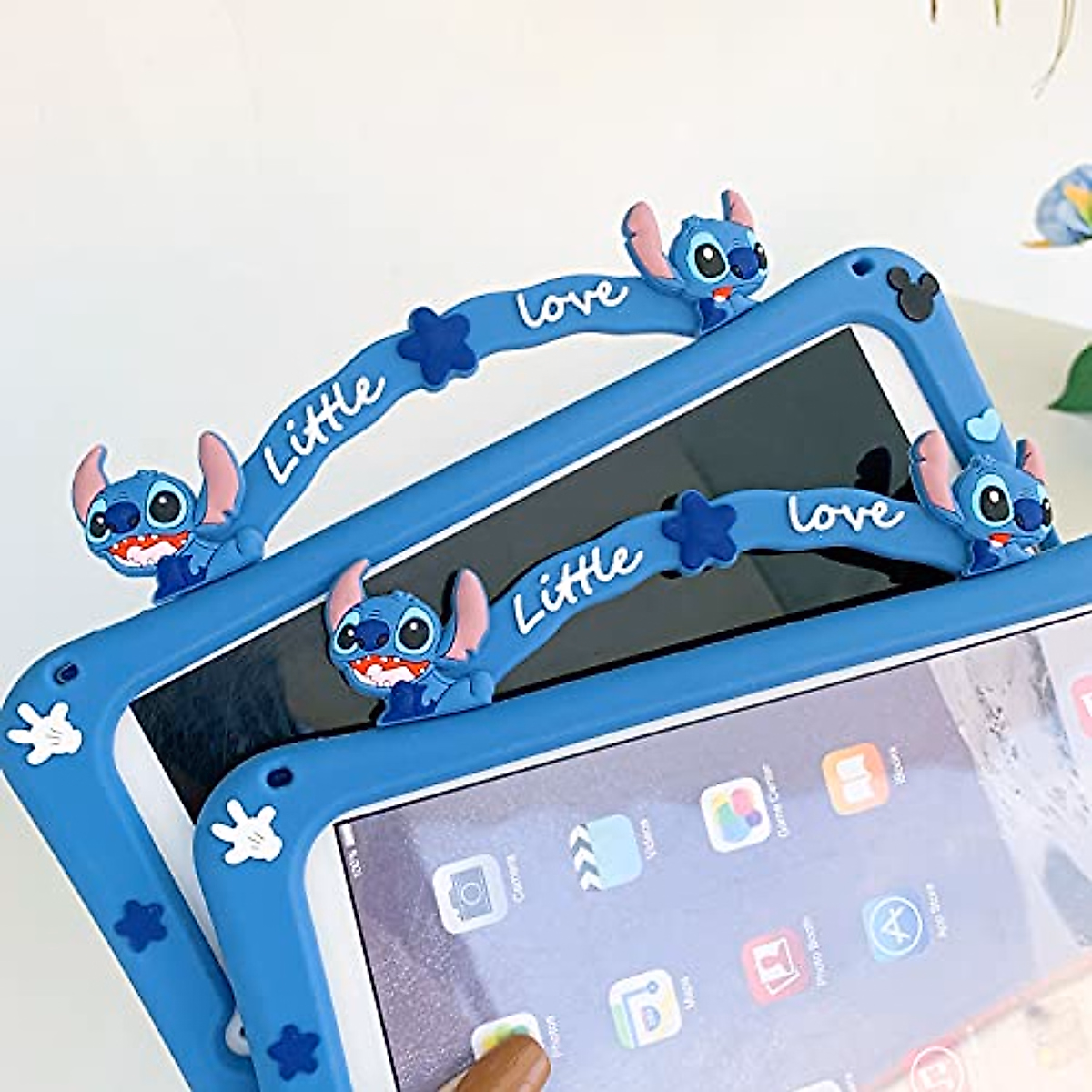Case for iPad 8th / 7th Generation (2020/2019), iPad 10.2 Case for Kids，Stitch Cute Cartoon Case with Fold Stand Ultra Soft Slim Silica Shockproof Cover for Girls Boys