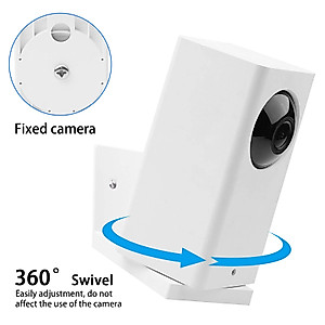 HOLACA Screwless Wall Mount 35 Downward Kit for Wyze Cam Pan V1 V2, VHB Stick On - Easy to Install, Full Tilt & Pan Function, No Mess, No Drilling, Strong Adhesive Mount (2 Pack)