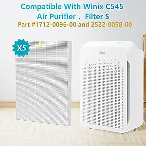 5 Pack C545 Replacement Filter Compatible with C545, Part number 1712-0096-00, Ture Post Filter S Only