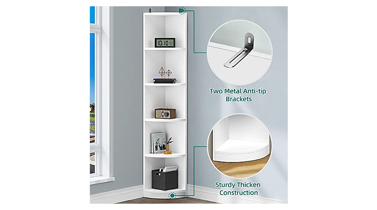 YITAHOME 5-Tier Corner Shelf - Modern Storage Solution