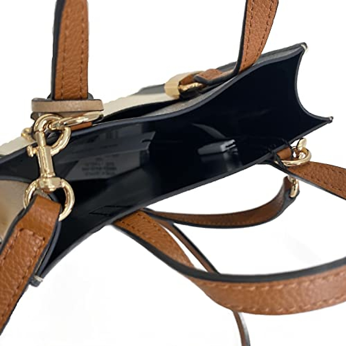 Marc Jacobs H002L03FA22 Mini Smoked Almond Tan/Brown/Cream/Black With Gold Hardware 2 Way Women's Leather Messenger & Shoulder Bag