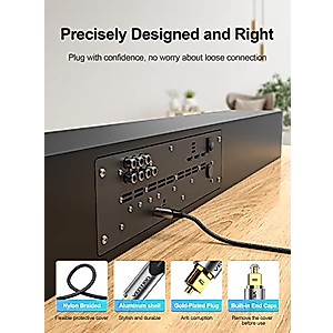 VENTION Digital Optical Audio Cable Nylon Braided Fiber, Slim Metal Case, Gold Plated Plug, 6.6 ft Toslink Fiber Optic Audio Cable for Sound Bar TV PS4 Samsung Vizio Bose LG