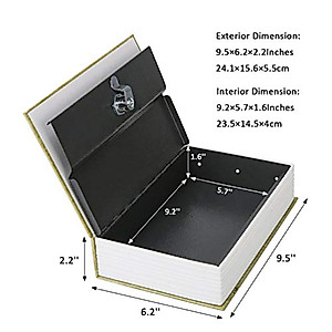 Jssmst Diversion Book Safe with Key Lock, Secrect Hidden Safe Lock Box Large Money Box High Capacity, 9.5 x 6.2 x 2.2 inches, SM-BS019LN London Bridge