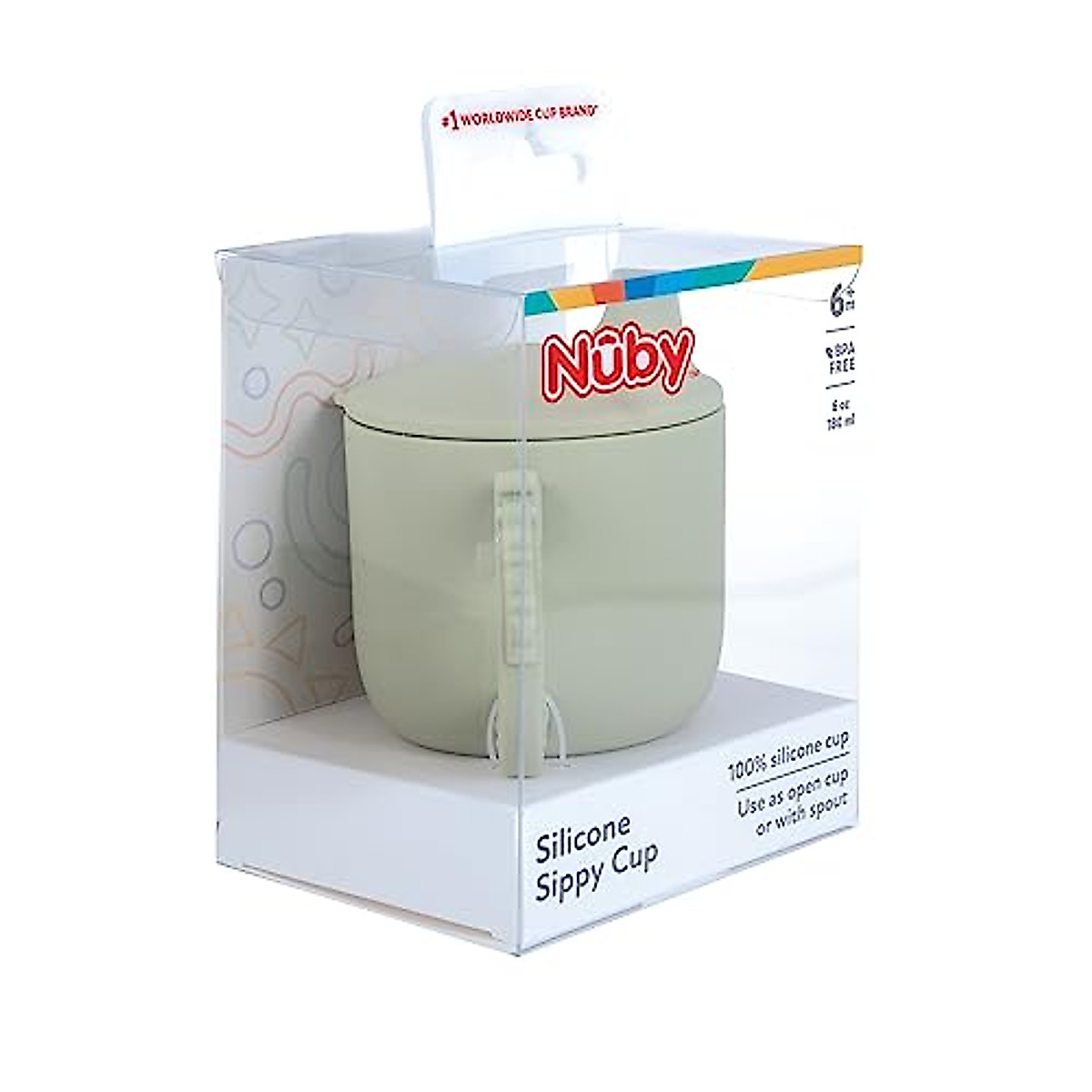 Nuby 100% Silicone Sippy Cup, BPA Free, Green Giraffe