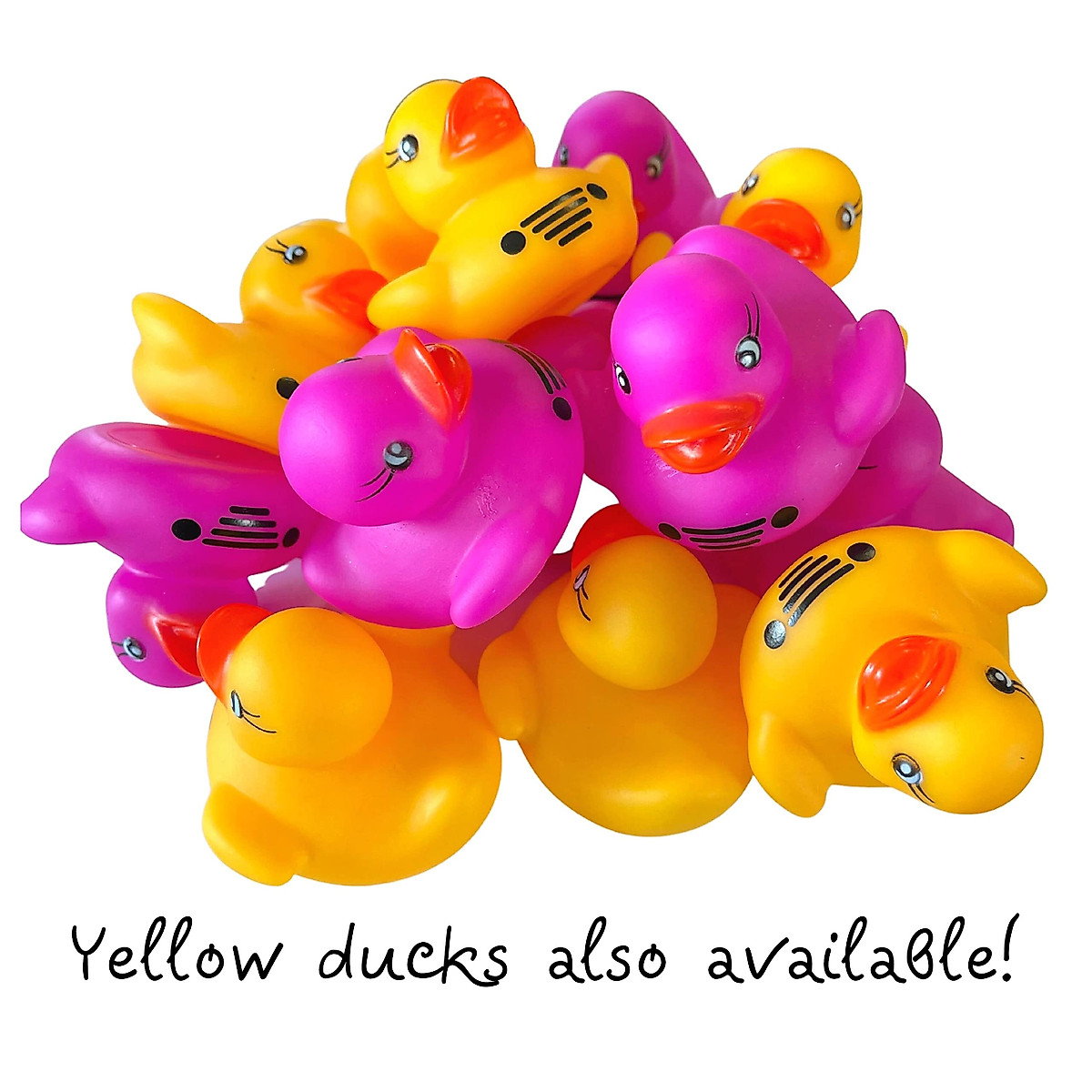 Crafters Cup VHOB You've Been Ducked Rubber Ducks | Bulk 20 Pack | Rubber Ducky 2.25 inches Wide and 1.75 inches Tall | Use with Duck Duck Tags | Tuscadero Pink Duck (Pink Rubber Ducks)