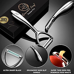 Premium Potato Peeler Stainless Steel, Vegetable Peeler for Kitchen, Ultra Sharp Blade, I Peeler, Ergonomic Non-Slip Handle Veggie Peelers for Kitchen, Fruit & Cucumber Peeler - 5 Years of Warranty