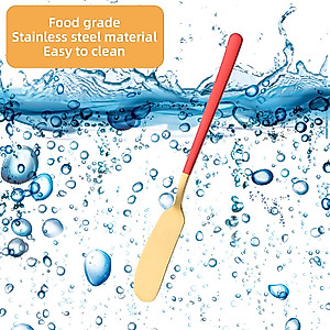 Butter Knife Stainless Steel Cheese Knife Household Butter Spatula, Jam and Dessert Small Scraper，Cheese Butter Spreaders (5Pcs Color mixing)