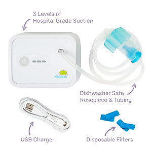Electric Baby Nasal Aspirator | The NozeBot by Dr. Noze Best | Hospital Grade Suction | Nasal Vacuum | Safe for Infants and Toddlers
