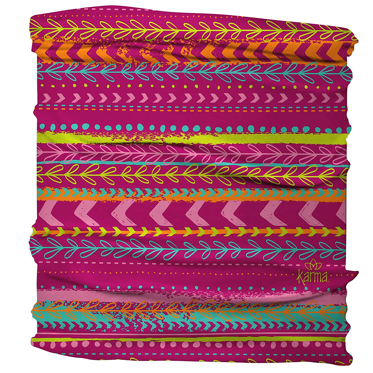 Karma Pink Multi Stripes Headband for Women - Medium - Fabric Headband and Stretchy Hair Scarf - Pink, 1 Count (Pack of 1)