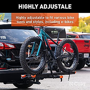 CURT 18088 Aluminum Tray-Style Platform Bike Rack Hitch Mount, Fits 2-Inch Receiver, 2 Bicycles