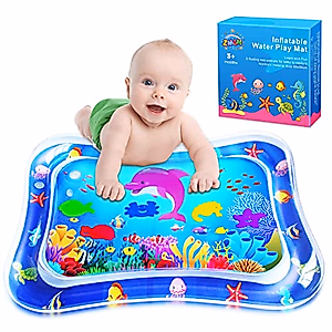 ZMLM Baby Tummy-Time Water Mat: Infant Baby Toy Gift Activity Play Mat Inflatable Sensory Playmat Babies Belly Time Pat Indoor Small Pad for 3 6 9 12 Month Newborn Boy Girl Toddler Fun Christmas Game