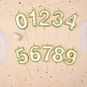 PHD CAKE 2.76 Inch Luxe Gold 1 Number Birthday Candles, Gold Number Candles, Cake Number Candles, Party Celebration
