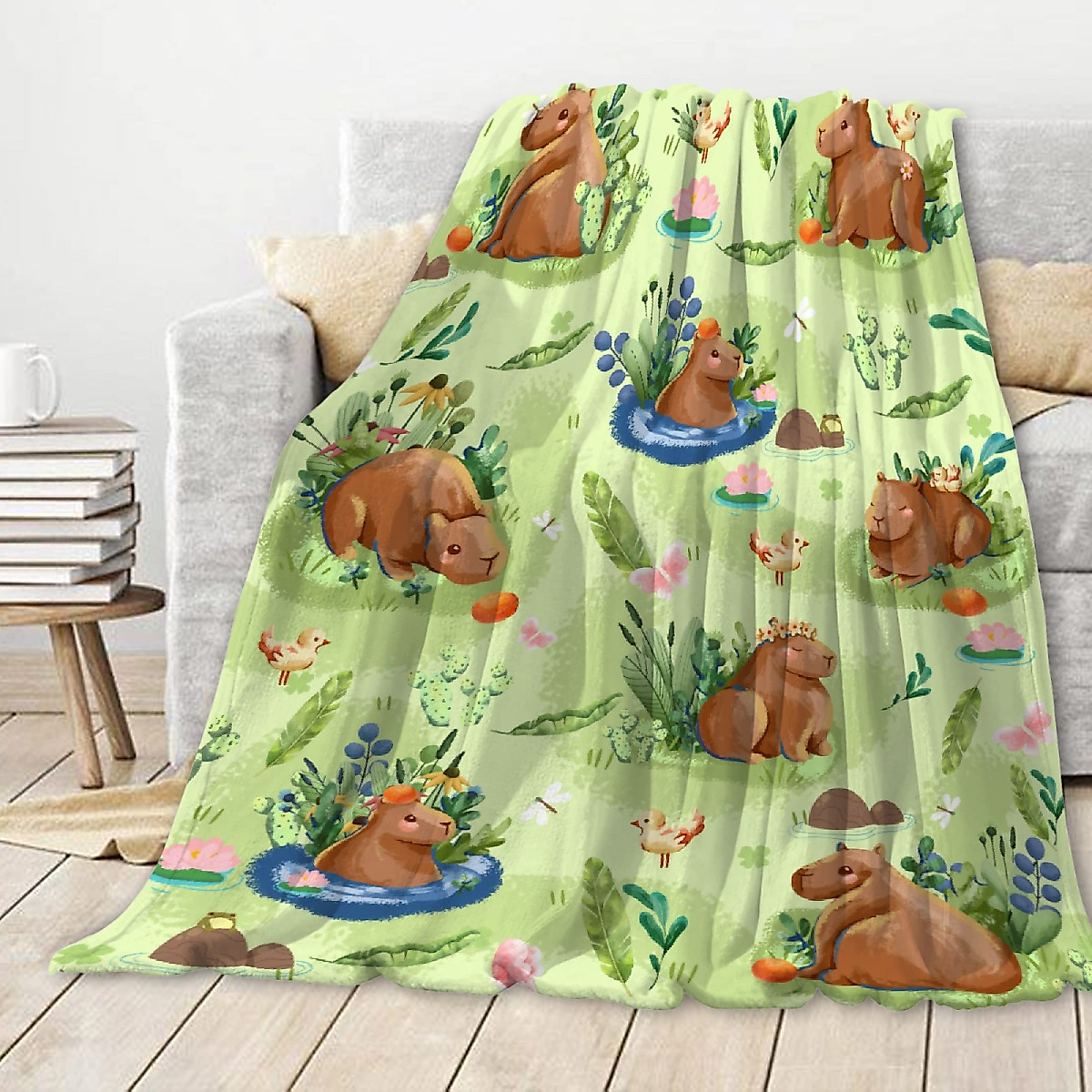 Cabybara Blanket | Ultra-Soft Cute Capybara Flannel Blanket for Boys Girls | Plush Cozy Warm Funny Animal Throw Blanket | Funny Gift for Animal Lover | 40"x50" Cabybara Lover Gift Blanket for Kids