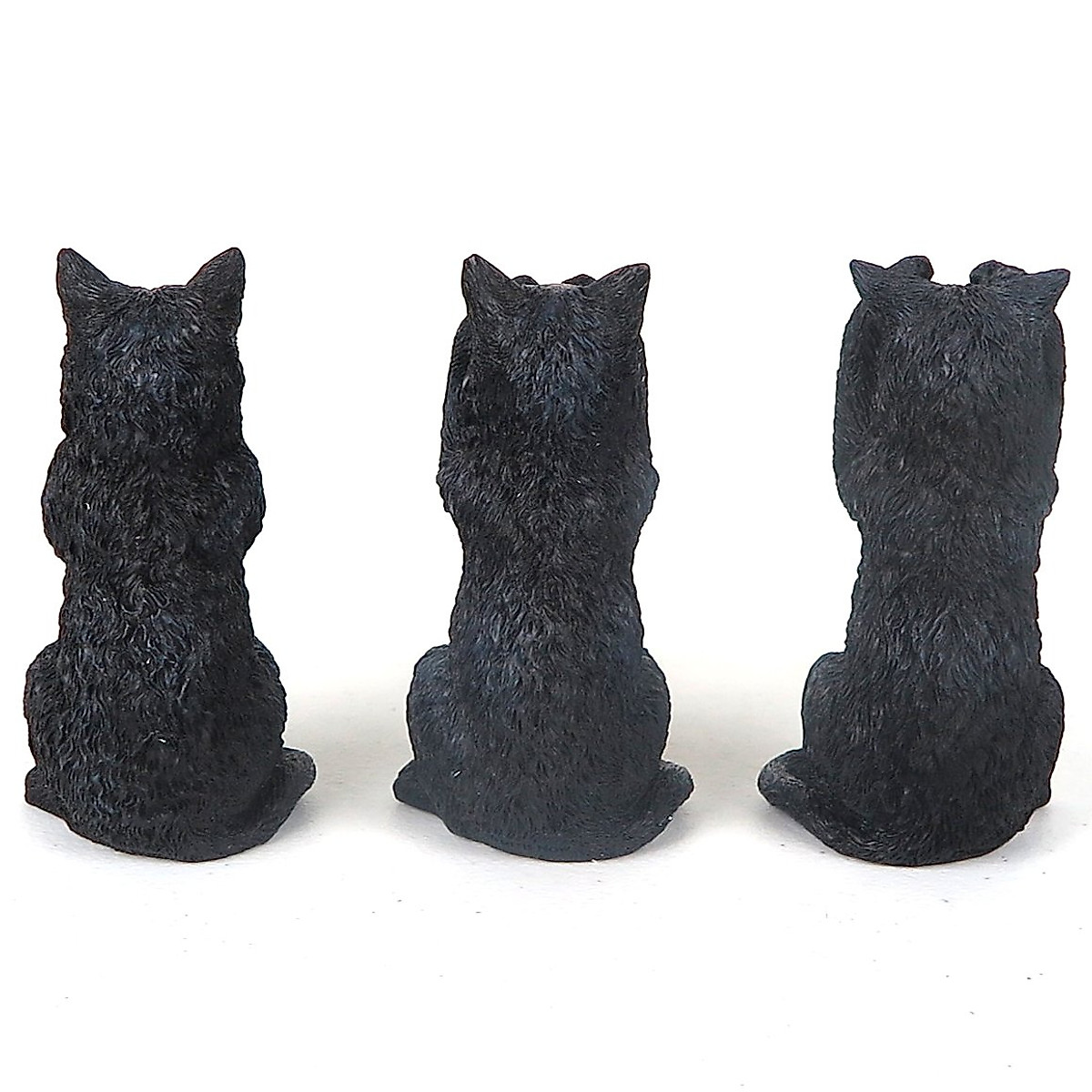 Veronese Design 4 Inch Black Kittens Hear Speak See No Evil Resin Figurine Miniature