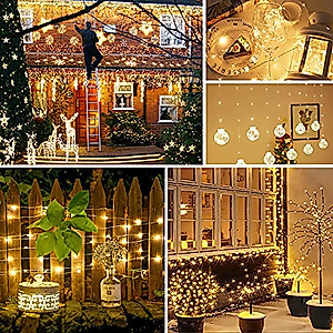 Solar String Lights Outdoor Extra-Long 288Ft 800 LED Super Bright Fairy Lights Waterproof 4-Pack Each 72FT 200 LED Solar Powered Halloween Christmas Lights 8 Modes for Garden Wedding (Warm White)