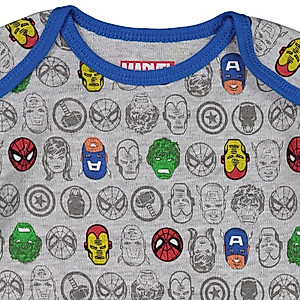 Marvel Baby Boys 5 Pack Bodysuits Hulk Spiderman Iron Man Captain America 3-6 Months
